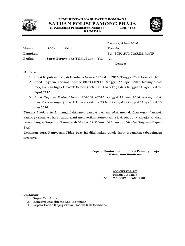 Pernyataan Tidak Puas | PDF