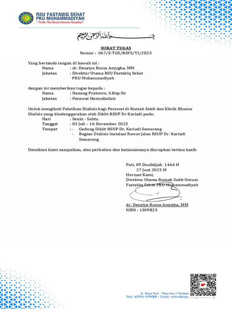 067-Surat Tugas Pelatihan HD | PDF