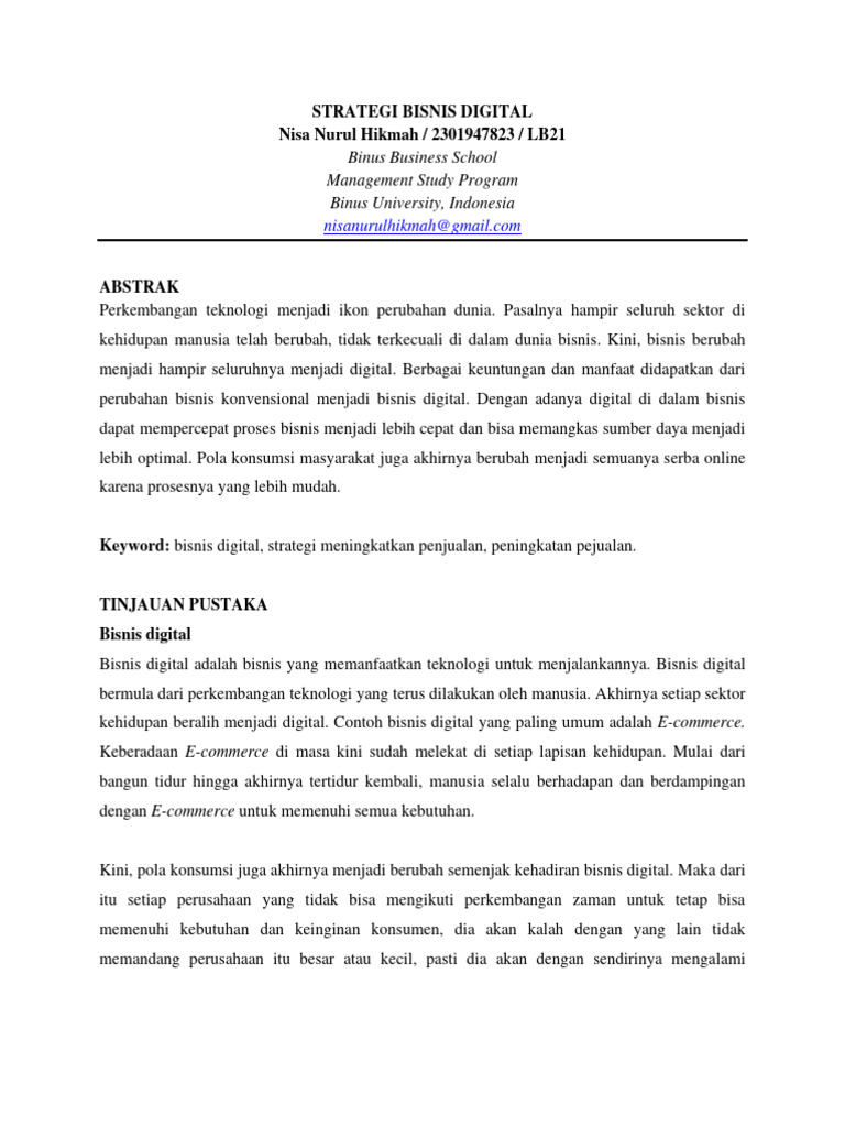 Strategi Bisnis Digital | PDF