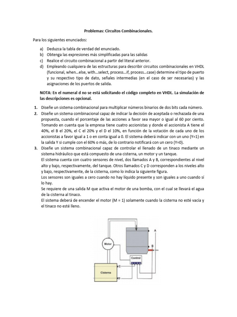 Problemas Circuitos Combinacionales | PDF