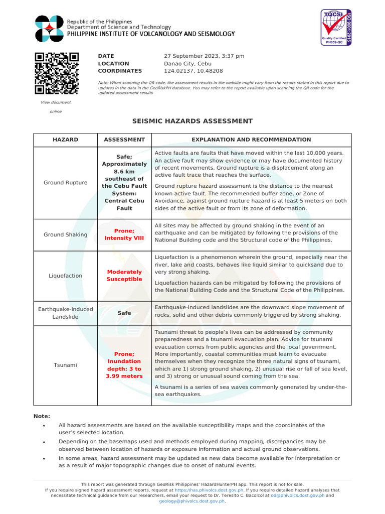 Hazard Assessment Report | PDF