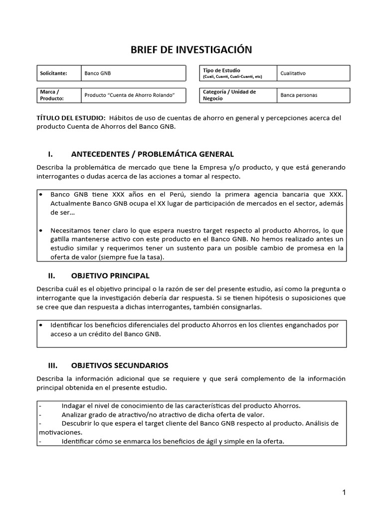 Ejemplo de Brief | PDF