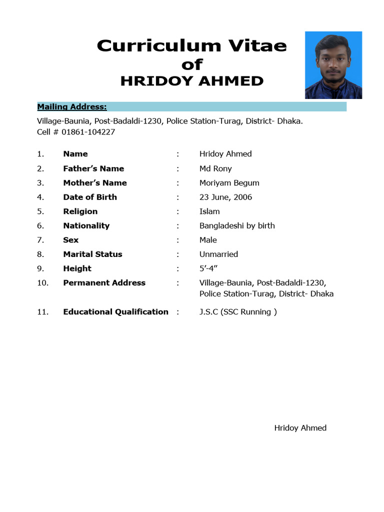 Hridoy CV | PDF
