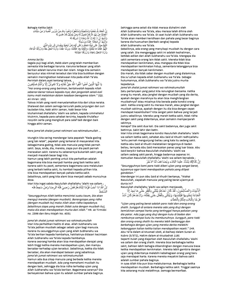 Bahagia Ketika Sakit | PDF