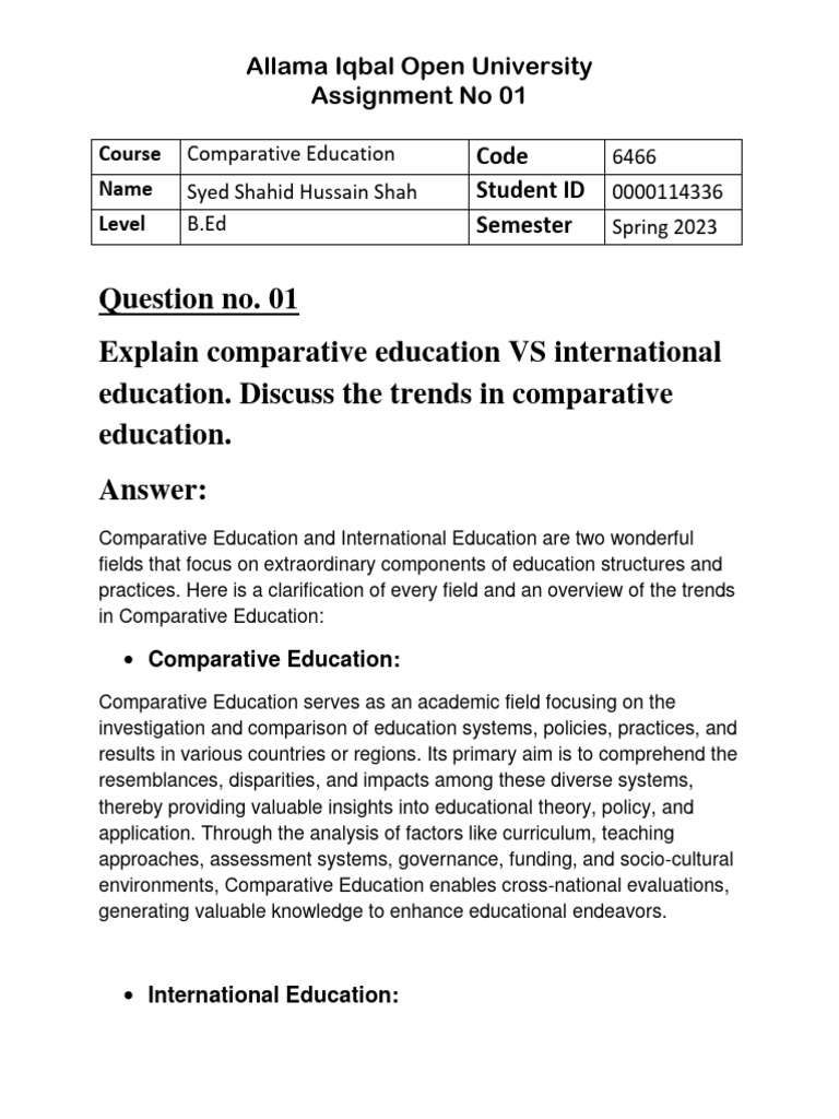 6466 Assignment No 01 | PDF 6466 Assignment No 01 | PDF