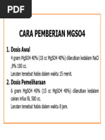 Dosis Dan Cara Pemberian Mgso4 | PDF