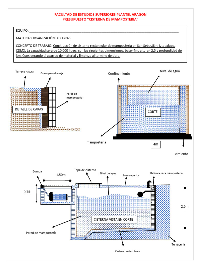 Cisterna Mamposteria Apu | PDF