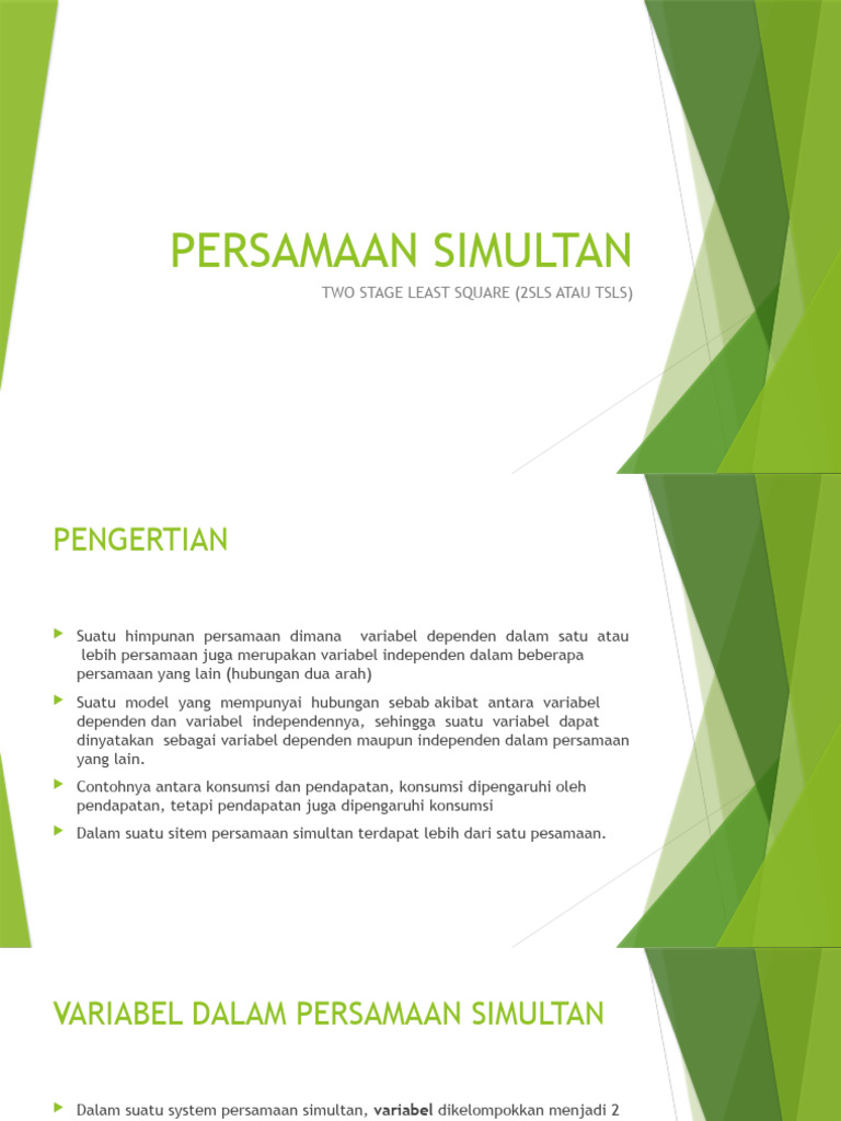 Materi 7 Persamaan Simultan | PDF