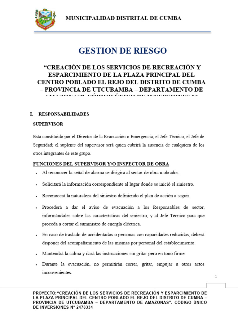 Informe 03 de Gestion de Riesgo | PDF