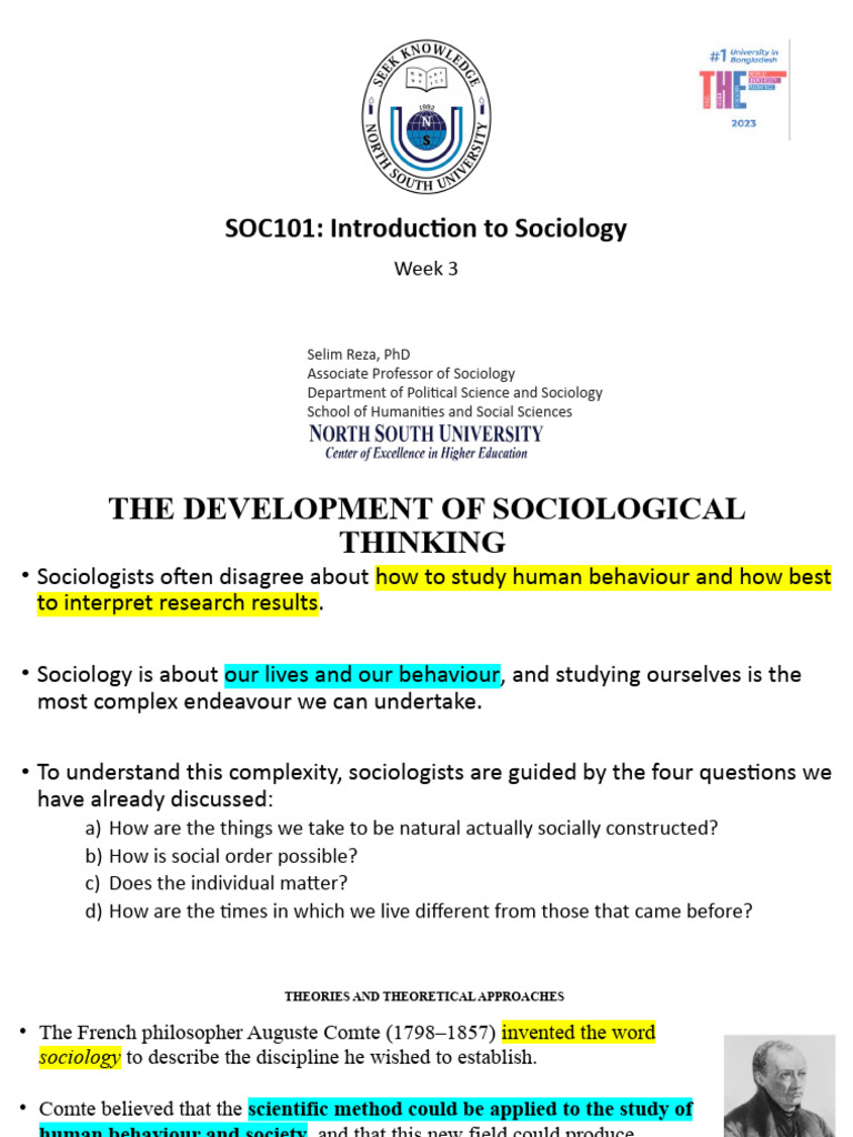 SOC101 Lecture Slide Week 3 Part 1 | PDF