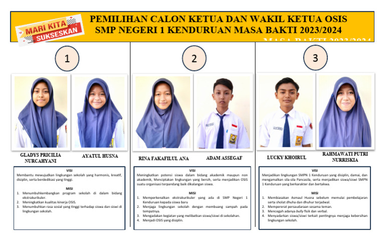 Poster Calon Ketua Dan Wakil Osis 2023 | PDF