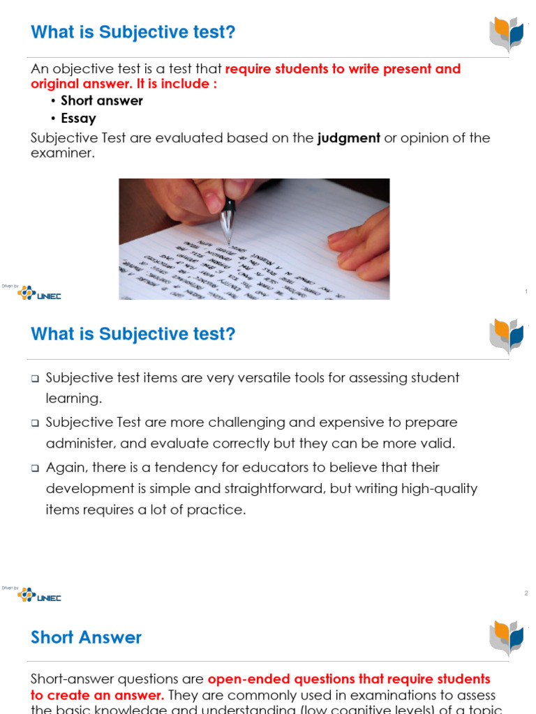 L2 Subjective Test | PDF
