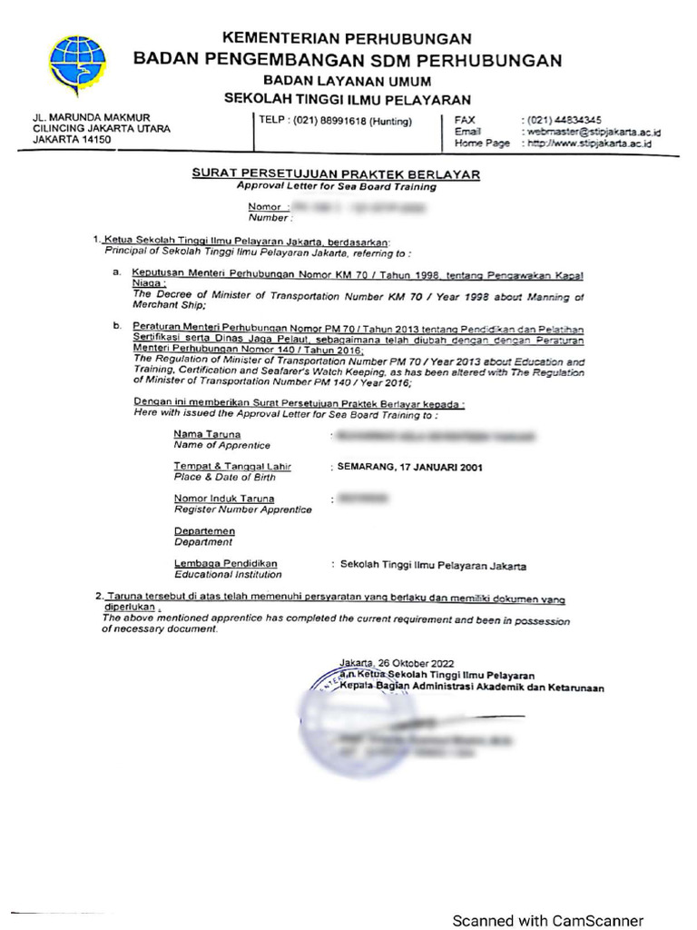 Dummy SIB (Surat Izin Berlayar) | PDF