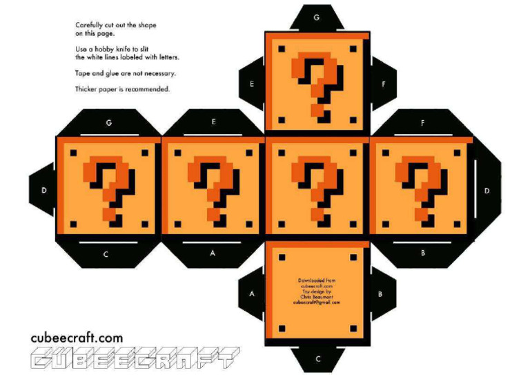 Mario Cube Papercraft - Free Template | PDF