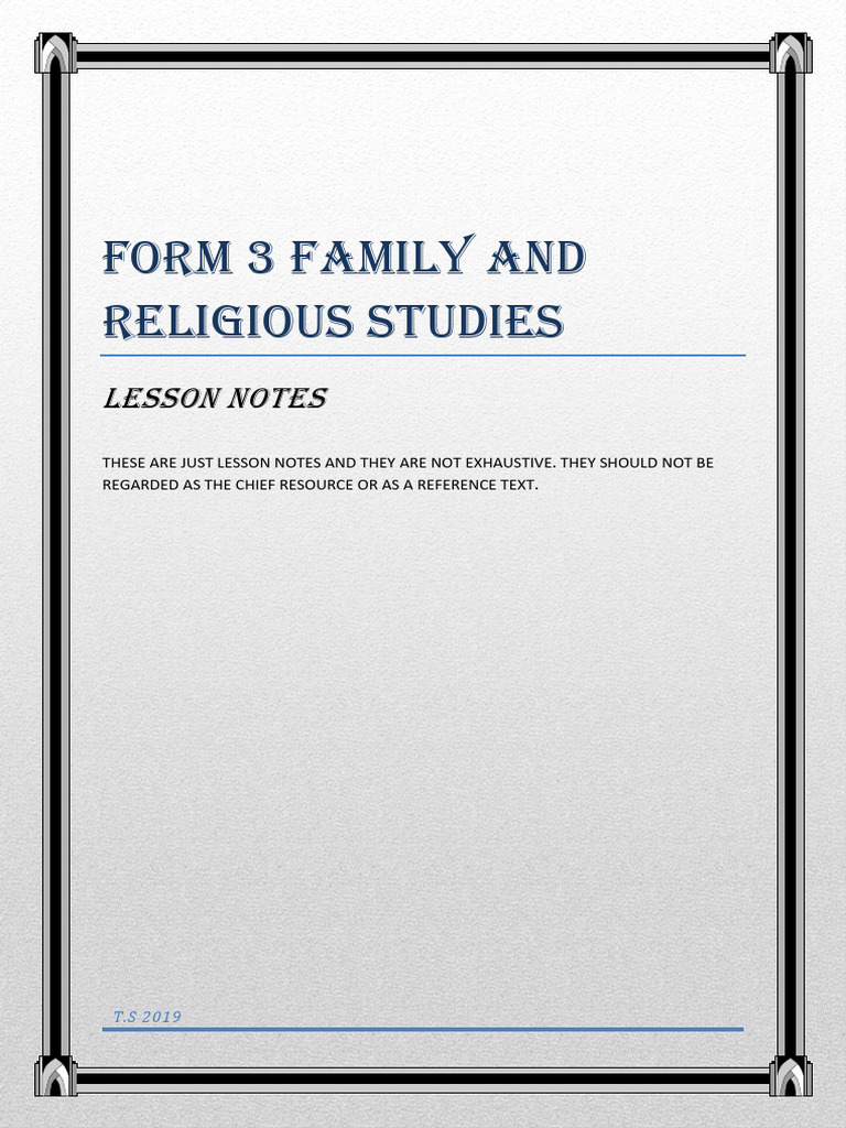 Ngundu High Form 3 Frs Lesson Notes | PDF