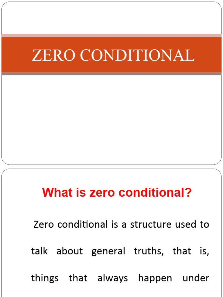 Zero & First Conditional | PDF