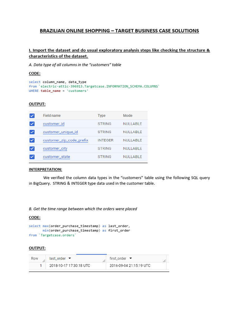Brazilian Target Business Case - Solution | PDF
