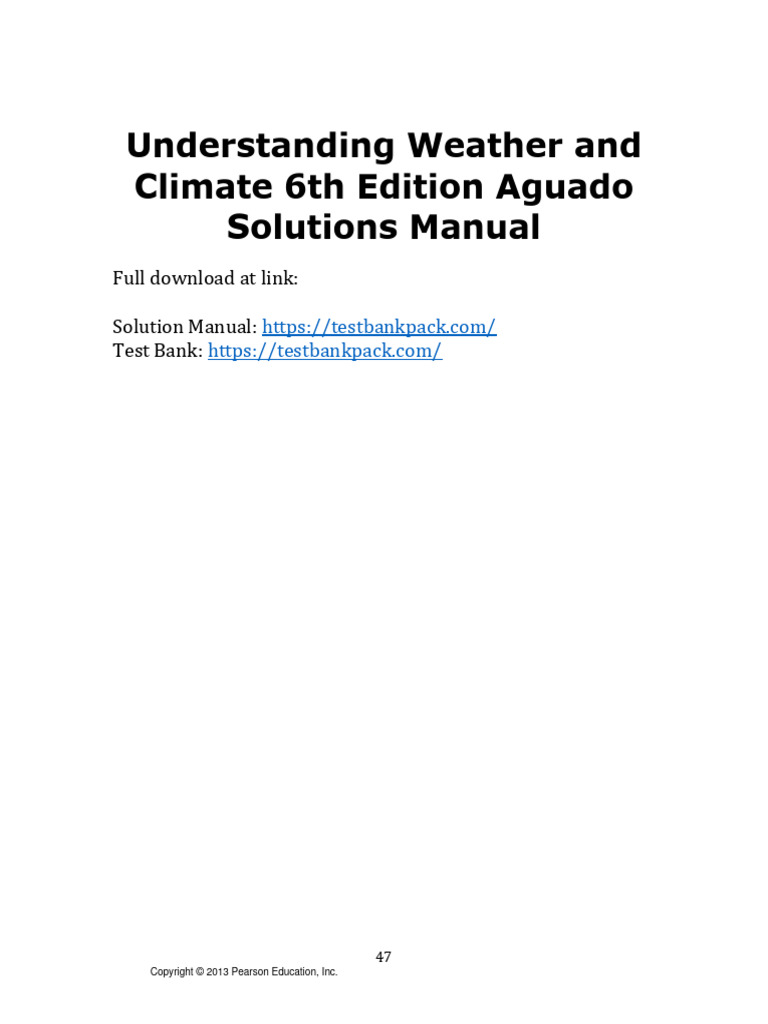 Understanding Weather and Climate 6th Edition Aguado Solutions Manual 1 ...