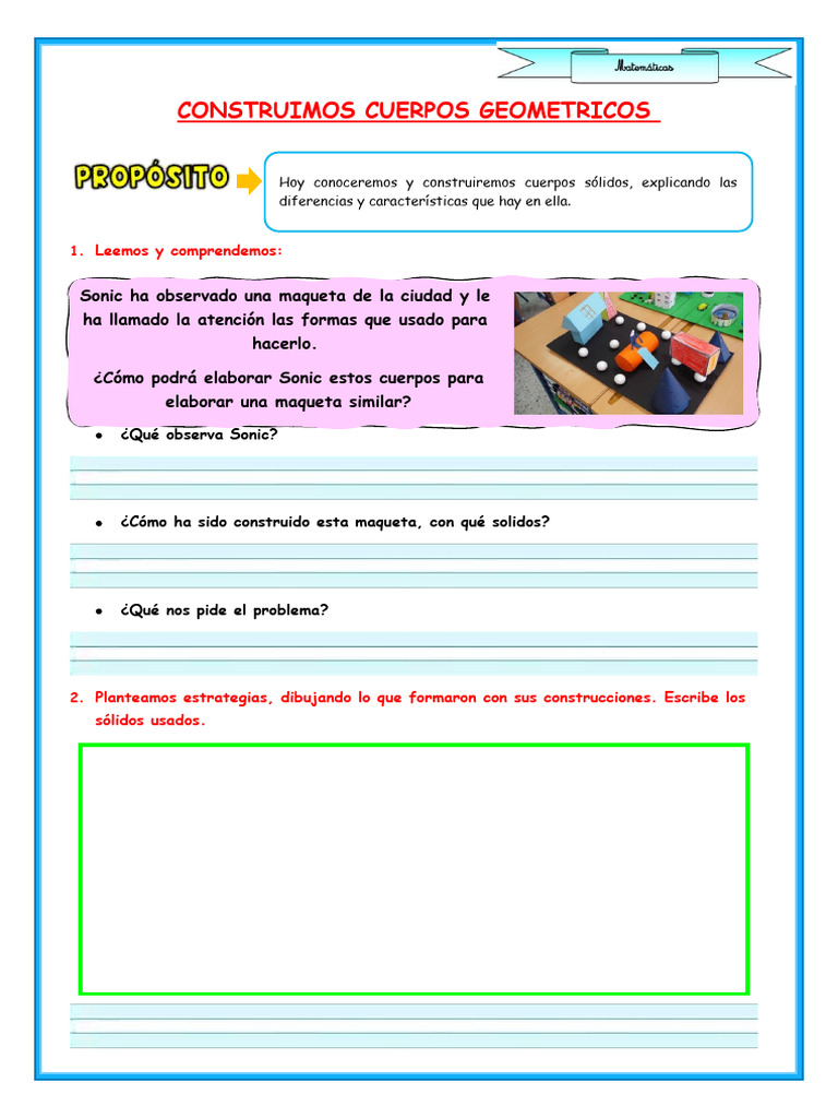 E5 S2 Ficha D4 Mat Construimos Cuerpos Geometricos | PDF | Métodos y ...
