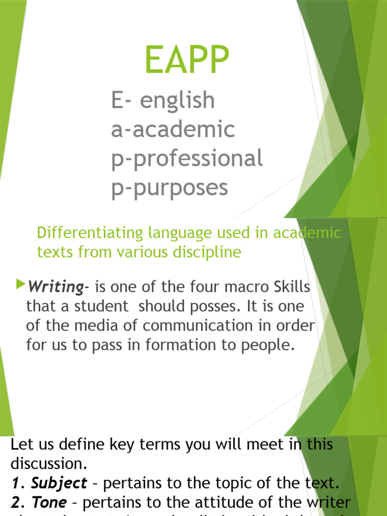 Eapp Powerpoint Pdf Language Arts Discipline