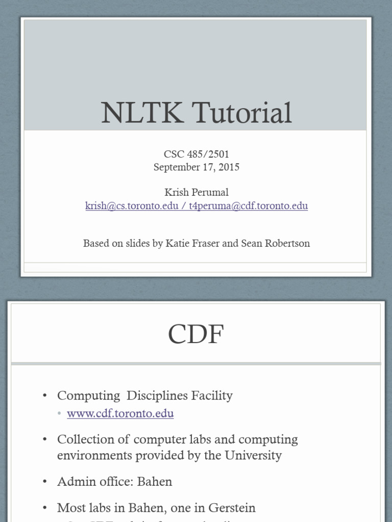 Cs485 NLTK Krish Tutorial1 | PDF