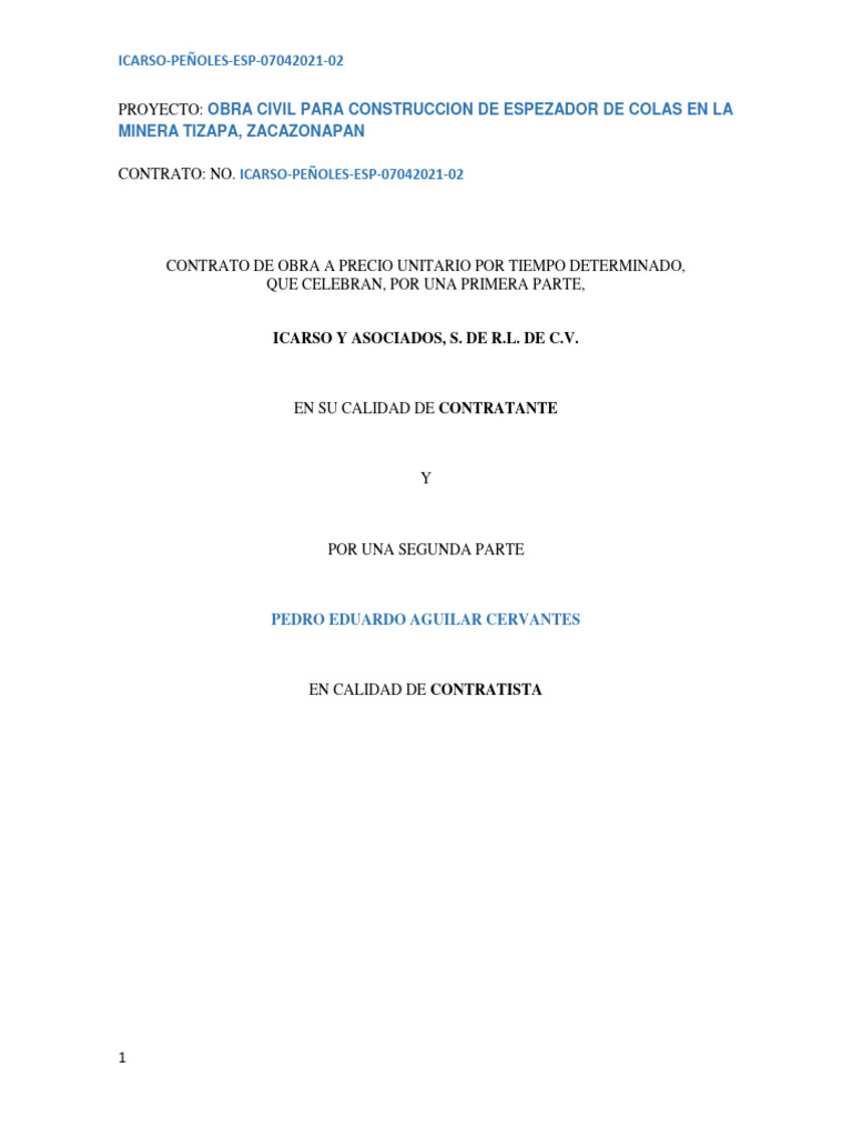 Contrato Peñoles Pedro - 02 | PDF