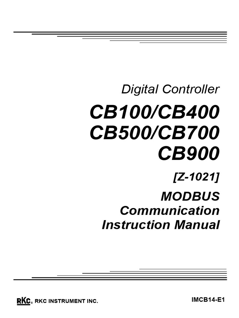 Thermocontrol CB100l, 400,500,700,900 - modbus-COM - (E) | PDF