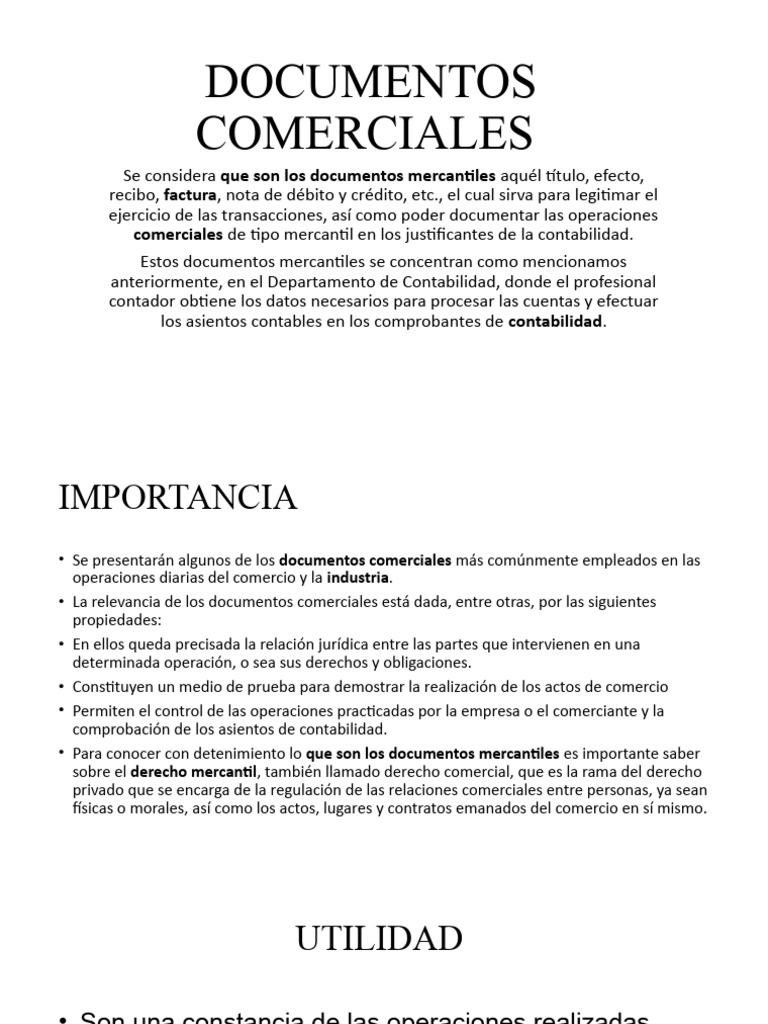 Documentos Comerciales | Descargar gratis PDF | Contabilidad | Business