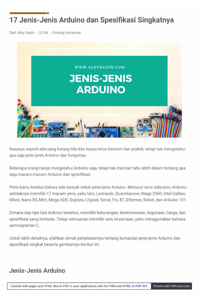 17 Jenis-Jenis Arduino Dan Spesifikasi Singkatnya - Aldyrazor - Com ...