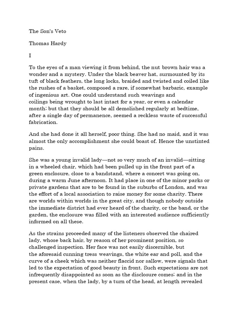 The Son's Veto - Hardy | PDF