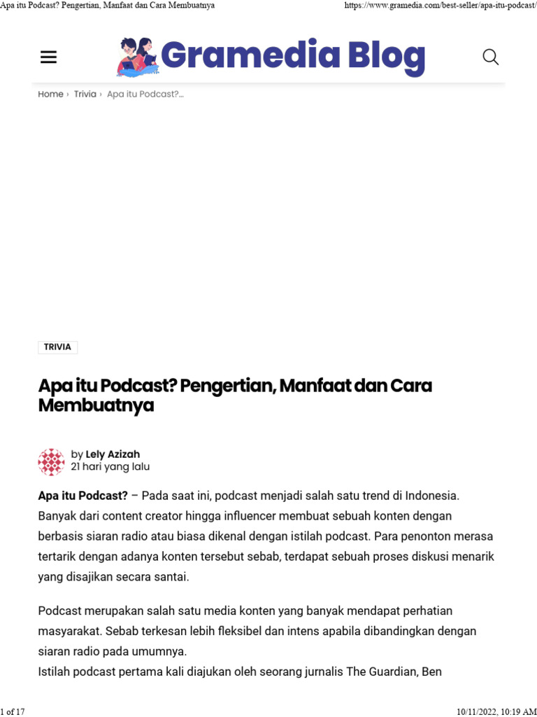 Pengertian dan Manfaat Podcast | PDF