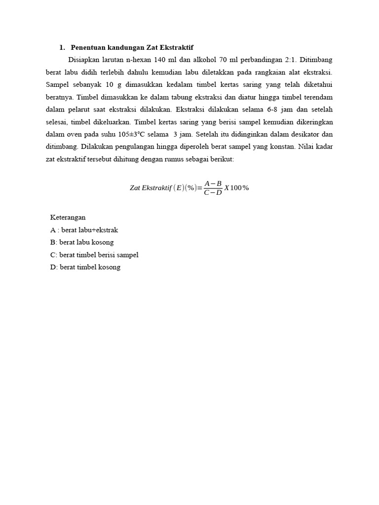 Pengujian Zat Ekstraktiff | PDF
