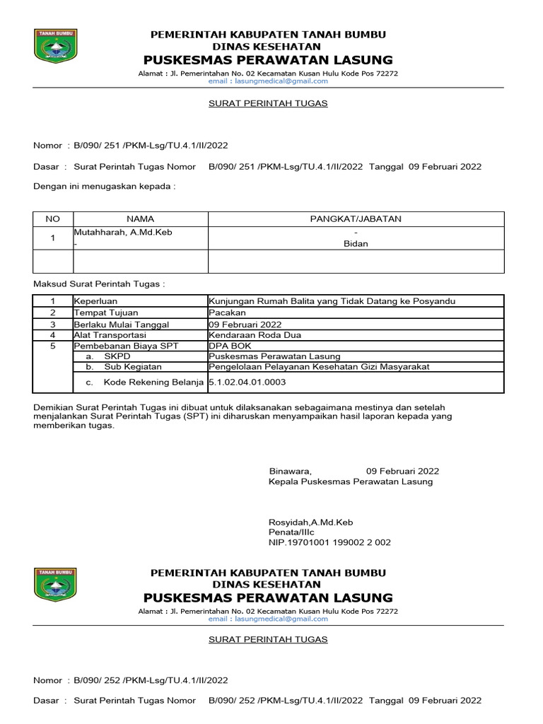 SPJ BOK 2022 Feb - Kunjungan Rumah | PDF