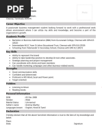 CA Inter Resume Format | PDF | Cognition | Cognitive Science