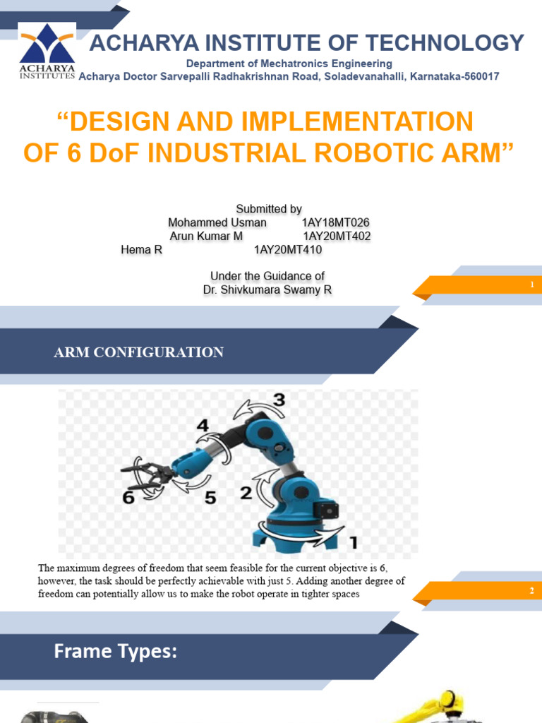 Design And Implementation Of 6 Dof Industrial Robotic Arm Pdf
