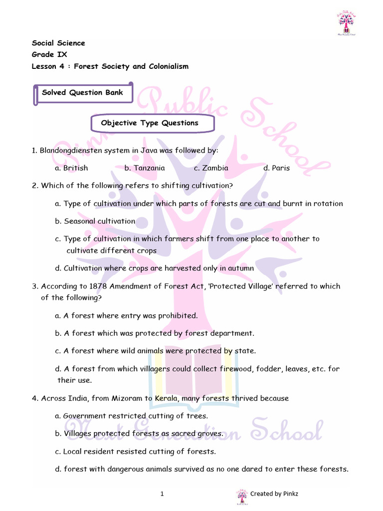 Lesson 4 History Forest Society and Colonialism | PDF