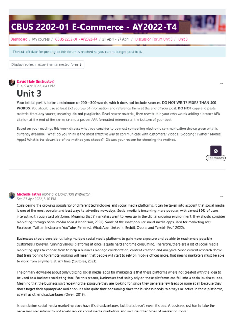 CBUS 2202-01 - AY2022-T4 - Unit 3 | PDF | Social Science