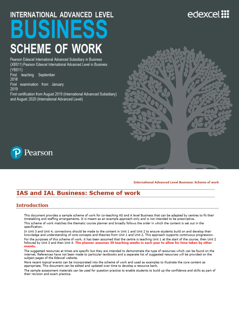 IAL Business Scheme of Work | PDF