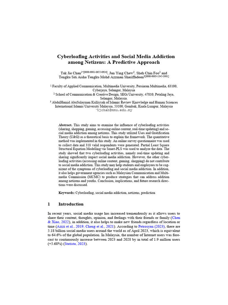 Cyberloafing Activities and Social Media Addiction Among Netizens A ...
