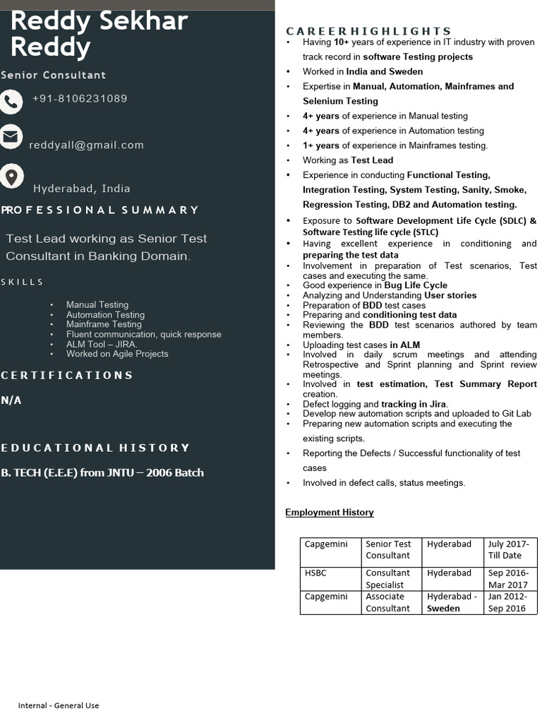 Shekhar Resume | PDF | Software Testing | It Service Management