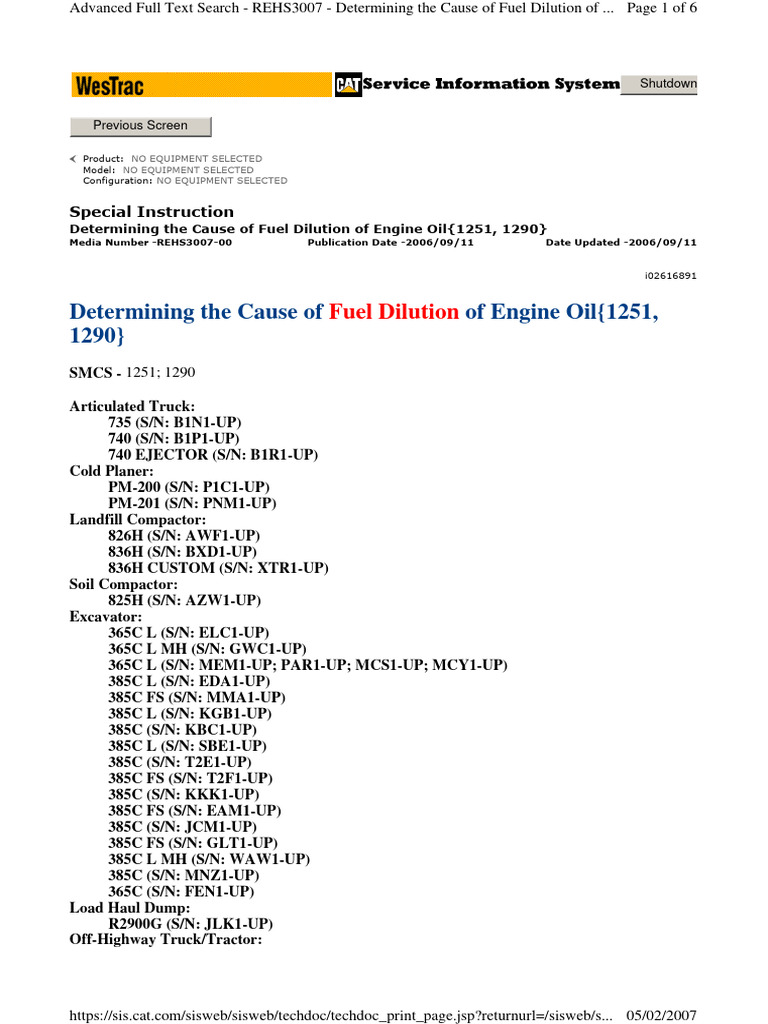 Determining Cause of Fuel Dilution of Engines | PDF | Leak | Motor Oil