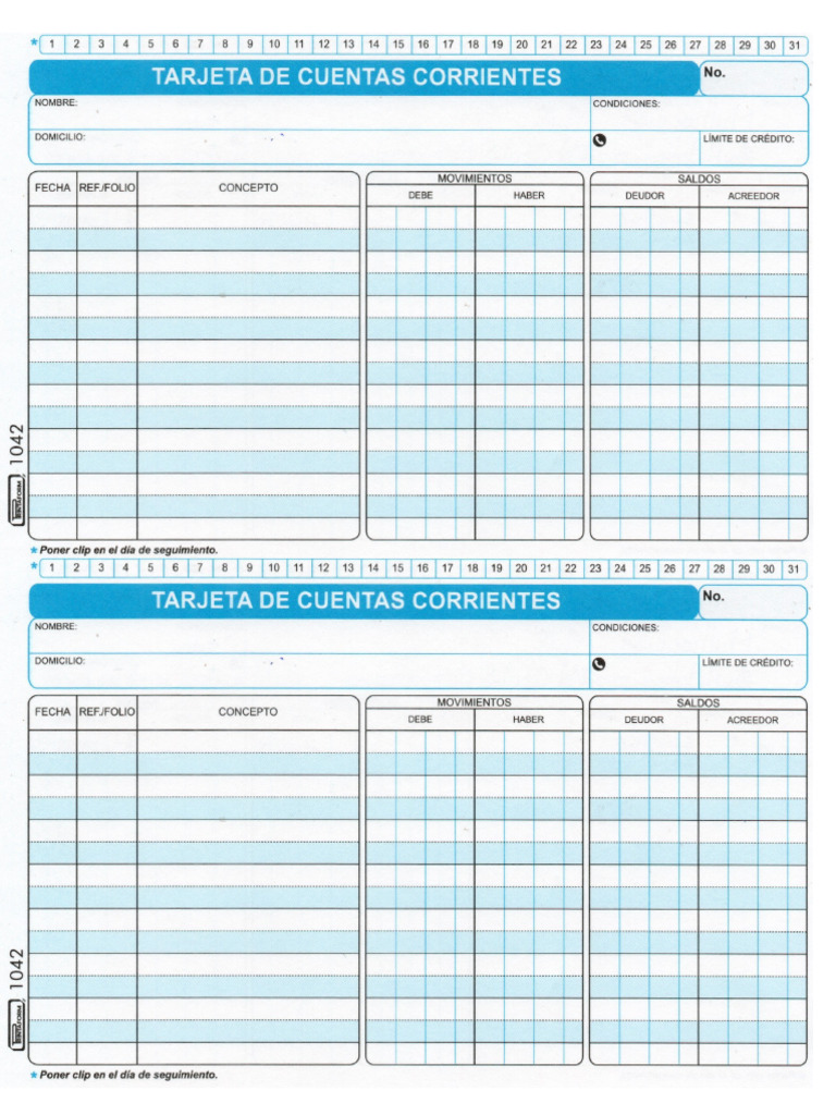 Tarjeta Cuenta Corriente | PDF