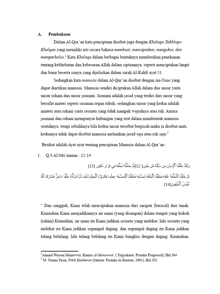 Fase Penciptaan Manusia | PDF