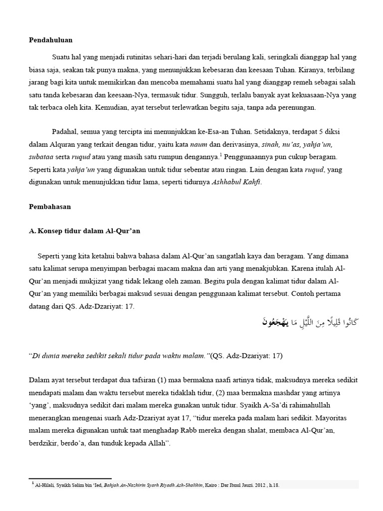 Konsep Tidur Dan Manfaatnya | PDF