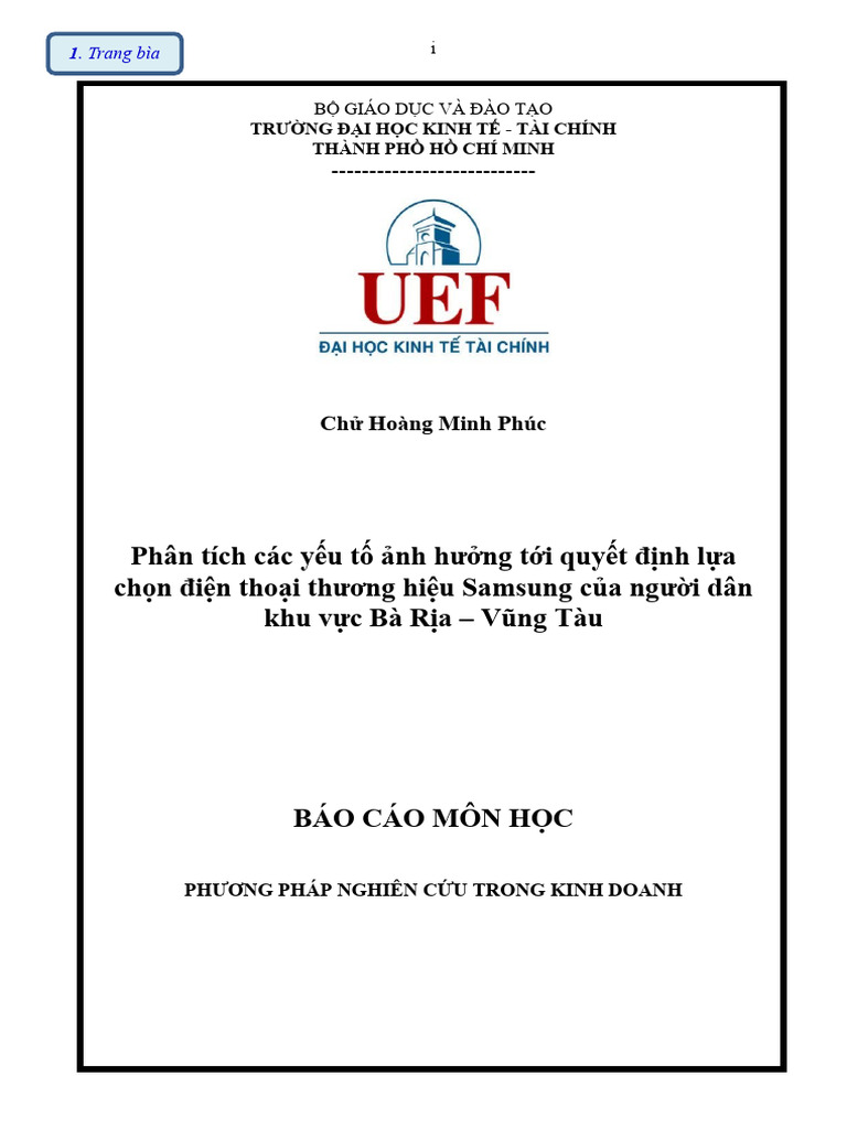 BM03 - Trinh Bay Bao Cao Mon Hoc | PDF