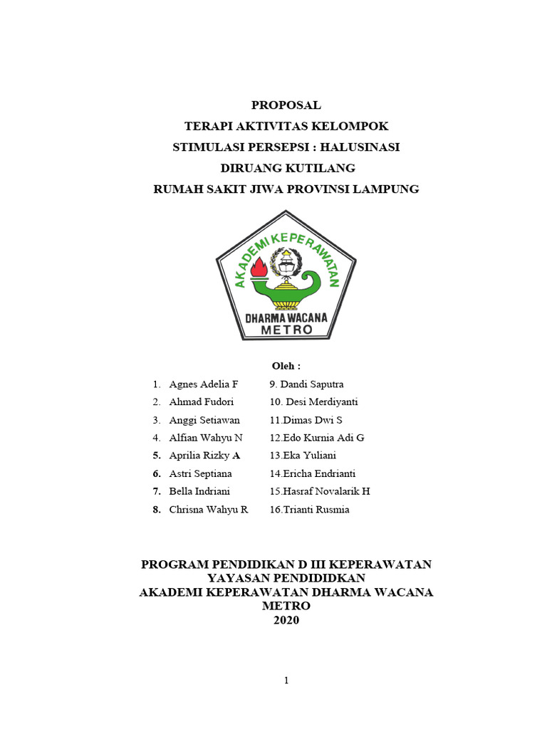 Proposal Tak Halusinasi | PDF | Pengembangan Diri | Sains & Matematika