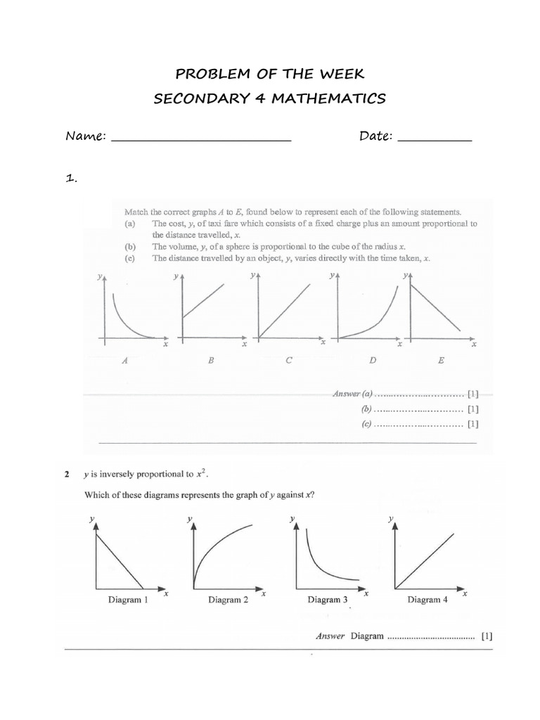 PoW - Proportion and Algebra 1 | PDF