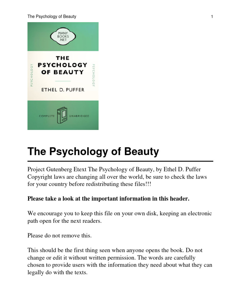Psychology of Beauty | PDF