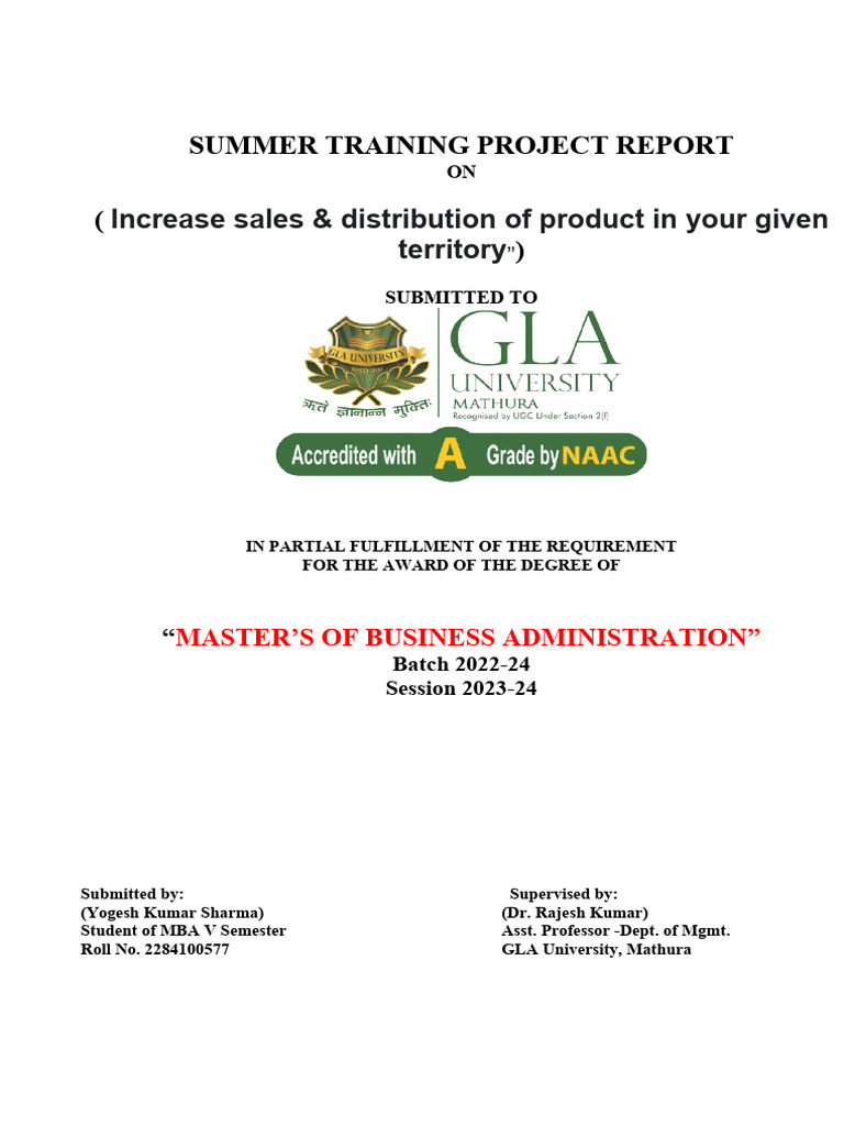 Sip Project Madhav-1 | PDF