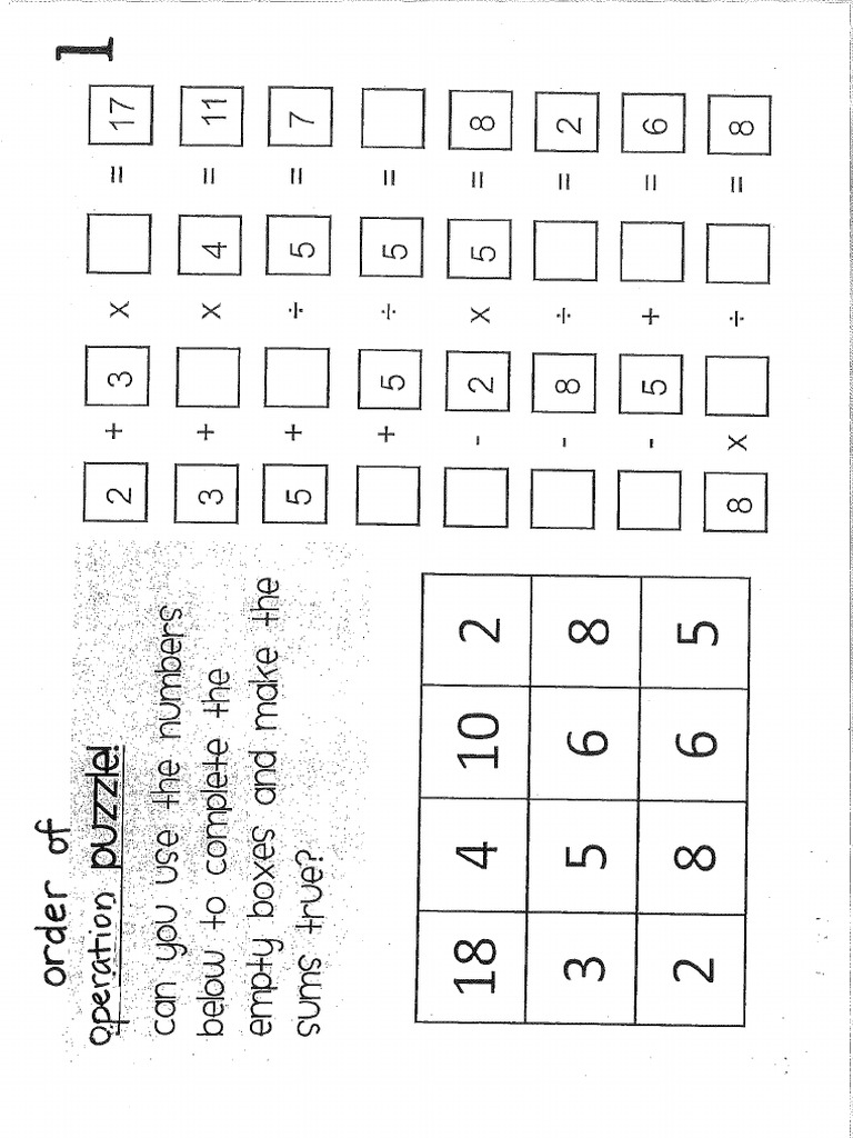 Order of Operations - Number Talk | PDF